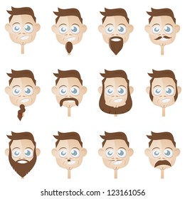 Funny Cartoon Man Long Beard Stock Vector (Royalty Free) 141074509
