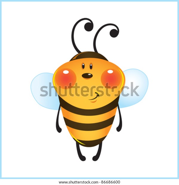 Funny Bee Frame Cartoon Illustration Stock Vector (Royalty Free ...