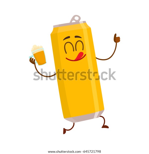 Funny Beer Can Character Smiling Human 스톡 벡터(로열티 프리) 645721798 ...
