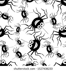 Funny Black Spiders Pattern Smile Stock Vector (Royalty Free ...