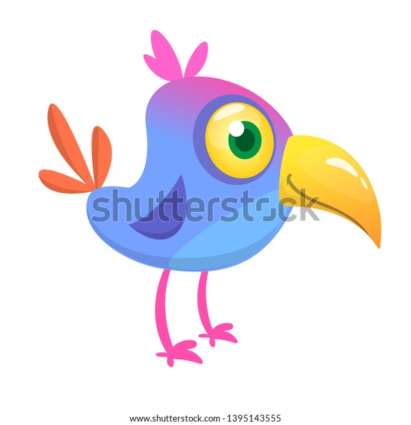 Funny Blue Bird Cartoon Vector Illustration Stock Vector (Royalty Free ...