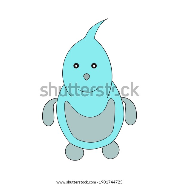 Funny Blue Cartoon Creature Illustration Monster Stock Vector (Royalty ...