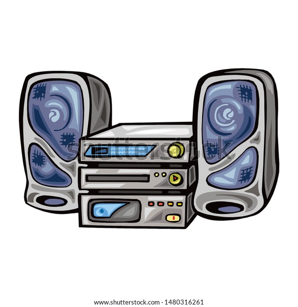 Funny Boom Box On White Background Stock Vector Royalty Free 1480316261 Shutterstock