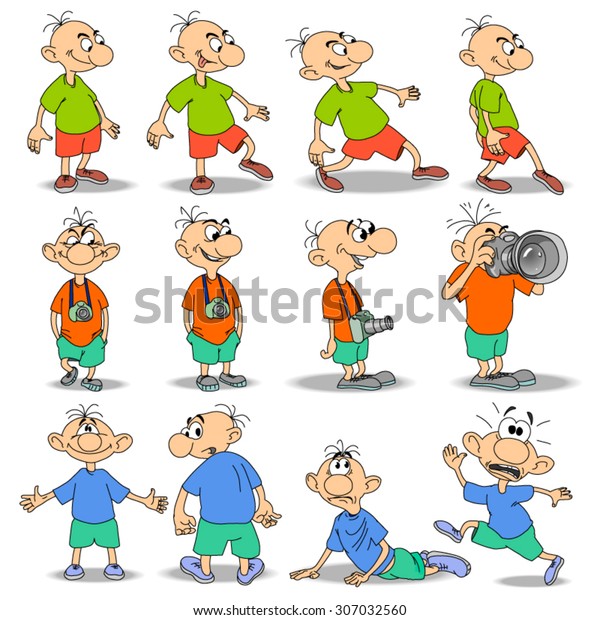 Funny Boy Fun Stick Figure Stick Stock Vector (Royalty Free) 307032560