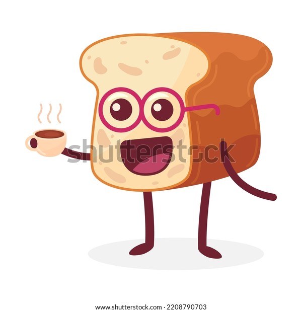 Funny Bread Cute Cartoon Loaves Character Stock Vector (Royalty Free ...