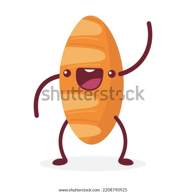 Funny Bread Cute Cartoon Loaves Character Stock Vector (Royalty Free ...
