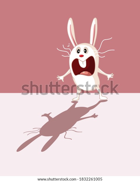 Funny Bunny Being Scared His Own Stock Vector (Royalty Free) 1832261005