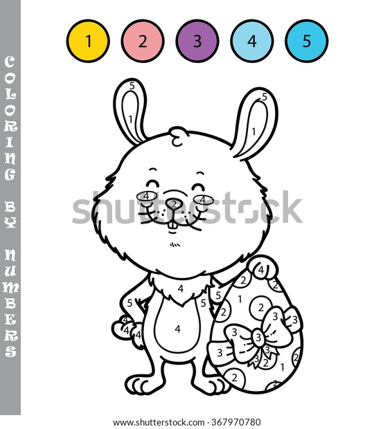 Funny Bunny Coloring Educational Kids Game Stock Vector (Royalty Free ...