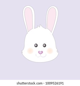 Funny Bunny Face Vector Illustration Stock Vector (Royalty Free ...