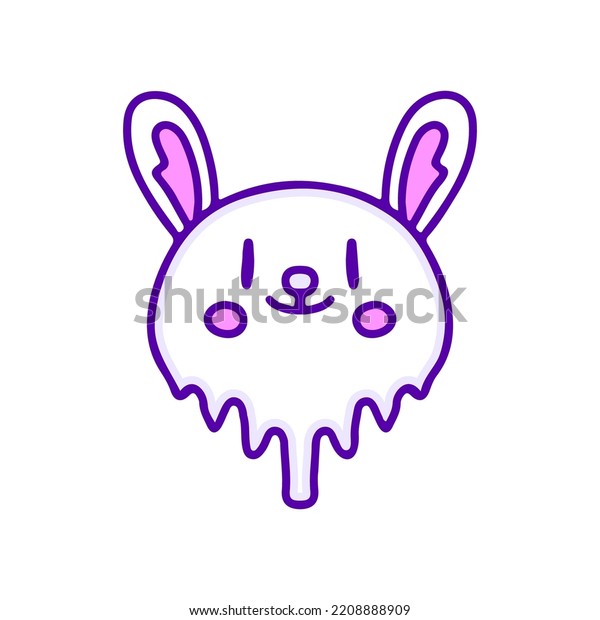 Funny Bunny Melted Face Doodle Art Stock Vector (Royalty Free ...