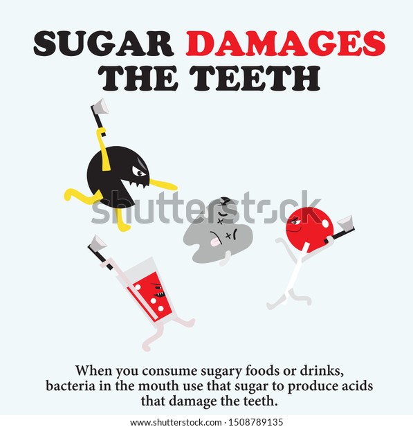 Funny Candy Soda Bacteria Cartoon Characters Stock Vector (Royalty Free ...