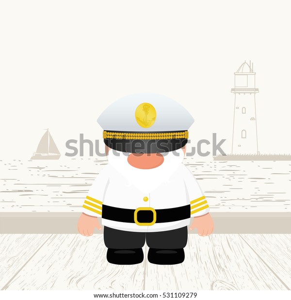 Funny Captain Vector Illustration Stock Vector (Royalty Free) 531109279 ...