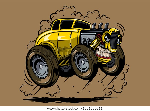 Funny Car Illustration Teeth Stock Vector (Royalty Free) 1831380511 ...