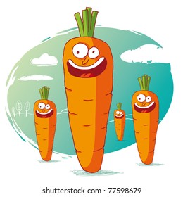Funny Carrot Stock Vector (Royalty Free) 77598679 | Shutterstock
