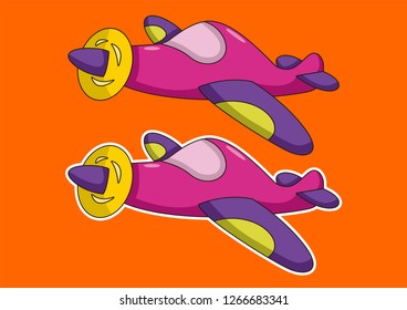 Funny Cartoon Airplane Vector Stock Vector (Royalty Free) 1266683341