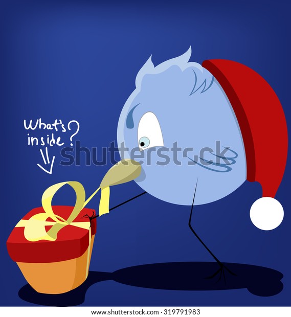 Funny Cartoon Bird Concealing New Years Stock Vector (Royalty Free ...