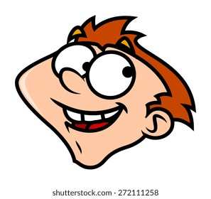 Funny Cartoon Boy Thinking Face Stock Vector (Royalty Free) 272111258