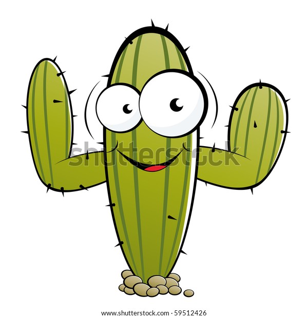 Funny Cartoon Cactus Stock Vector (Royalty Free) 59512426