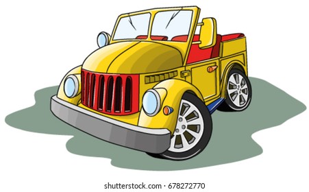 Funny Cartoon Car Vector Illustration Stock Vector (Royalty Free ...