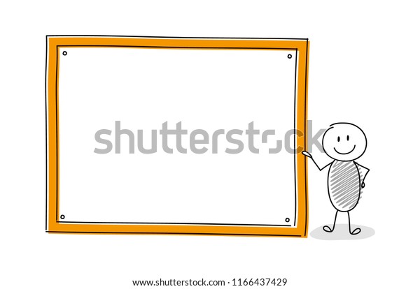 Funny Cartoon Character Holding Empty White Stock Vector (Royalty Free ...