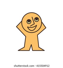 Funny Yellow Man Simple Cartoon Character Stock Vector (Royalty Free ...