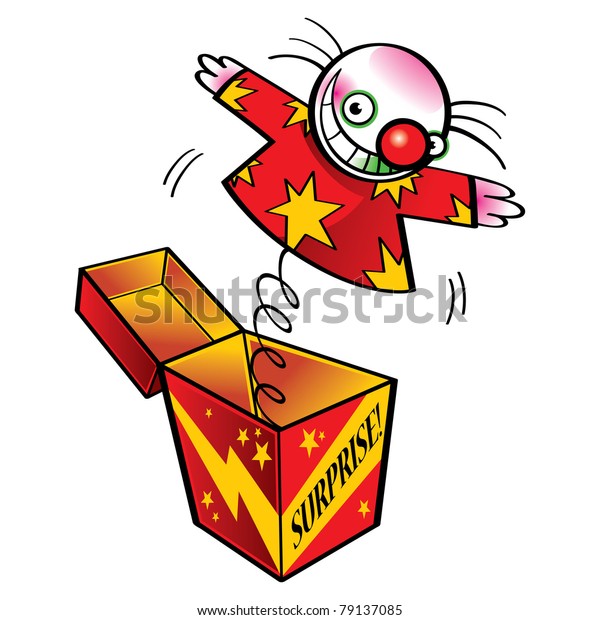 Funny cartoon Clown jump spring gift box