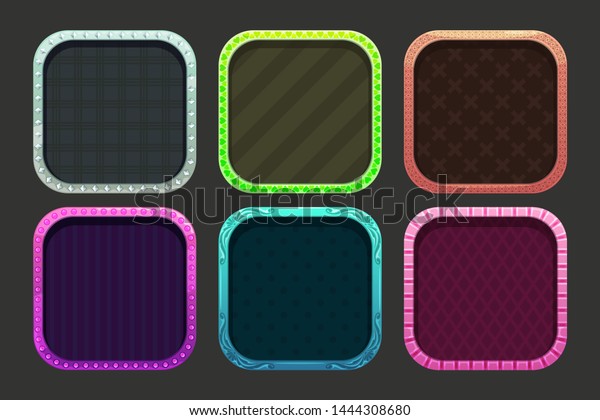 Funny Cartoon Colorful Square Frames App Stock Vector (Royalty Free ...