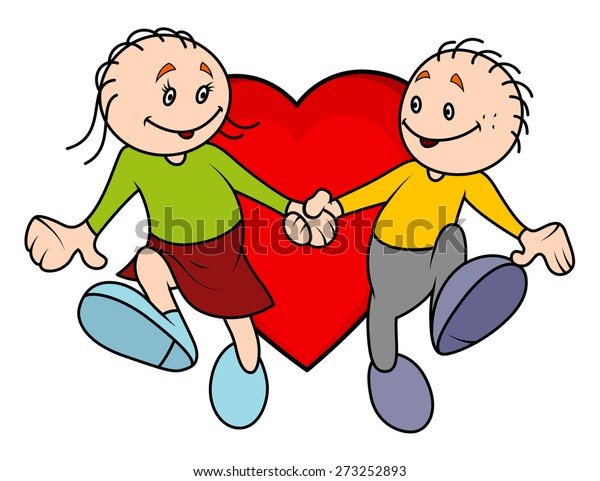 Funny Cartoon Couple Playing Stock Vector (Royalty Free) 273252893 ...