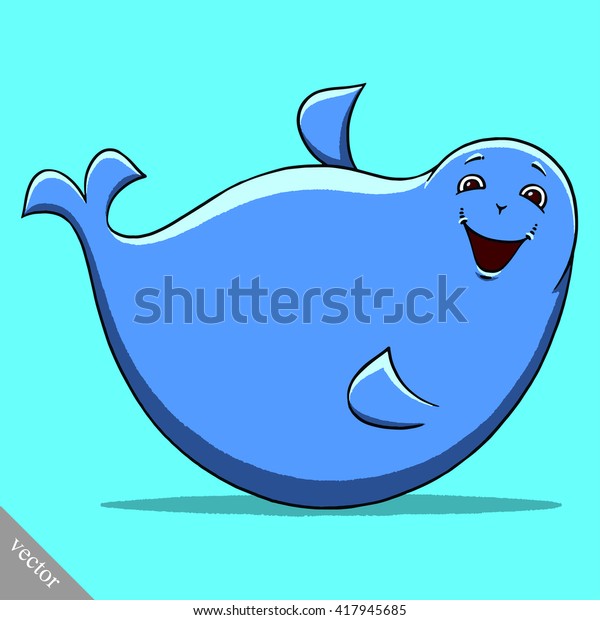 Funny Cartoon Cute Fat Seal Vector Stock Vector (Royalty Free ...