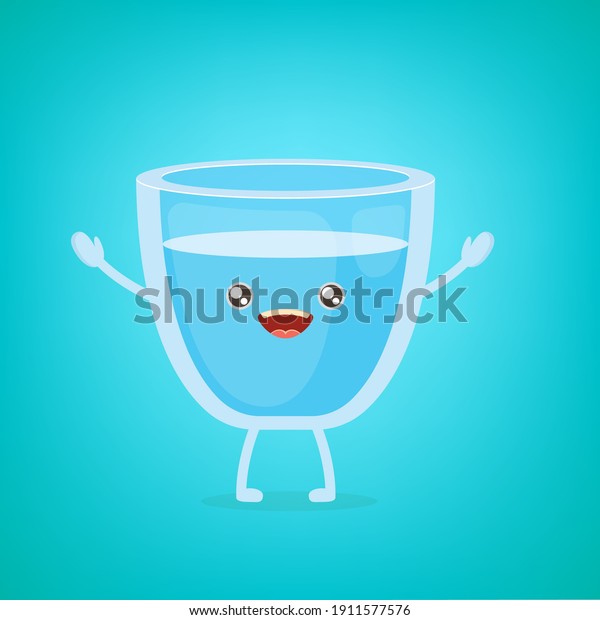 Funny Cartoon Cute Smiling Still Water Stock Vector (Royalty Free ...