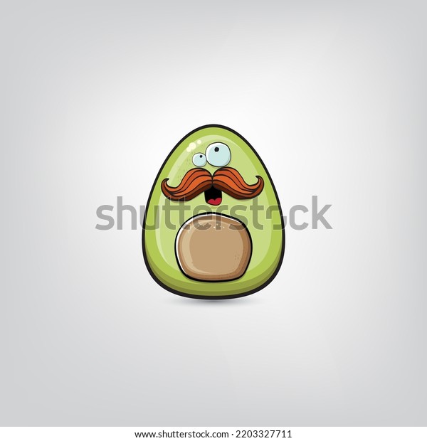 Funny Cartoon Cute Tiny Avocado Character Stock Vector (Royalty Free ...