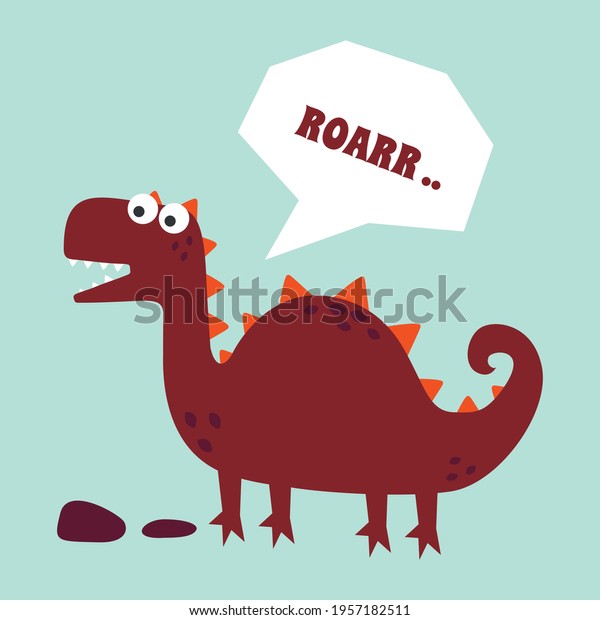Funny Cartoon Dinosaur Drawing Vector Creative Stock Vector (Royalty ...