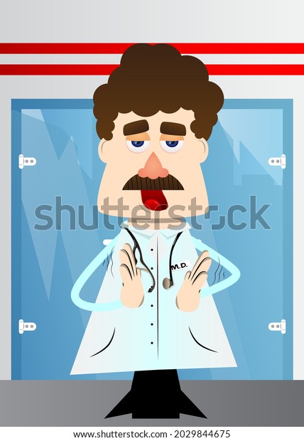 Funny Cartoon Doctor Clapping Hands Vector Stock Vector (Royalty Free ...
