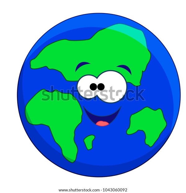 Funny Cartoon Earth Vector Illustration Isolated Stock Vector (Royalty ...