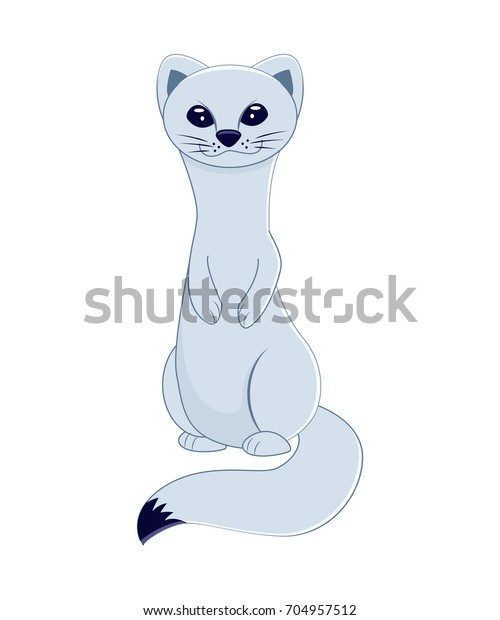 Funny Cartoon Ermine Vector Illustration Isolated Stock Vector (Royalty ...