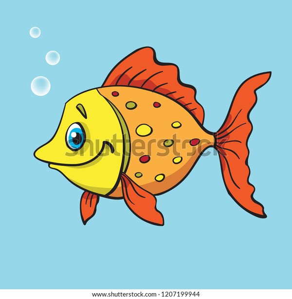 Vector de stock (libre de regalías) sobre Funny Cartoon Fish Air ...