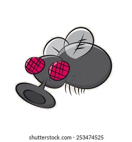 Funny Cartoon Fly Stock Vector (Royalty Free) 253474525 | Shutterstock