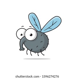Funny Cartoon Fly Vector Illustration Stock Vector (Royalty Free ...