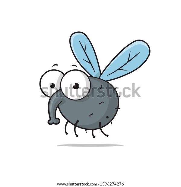 Funny Cartoon Fly Vector Illustration Stock Vector (Royalty Free ...