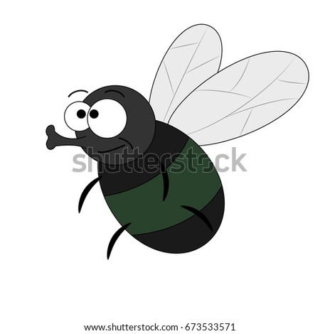 Funny Cartoon Fly Vector Insect Illustration Stock Vector (Royalty Free ...