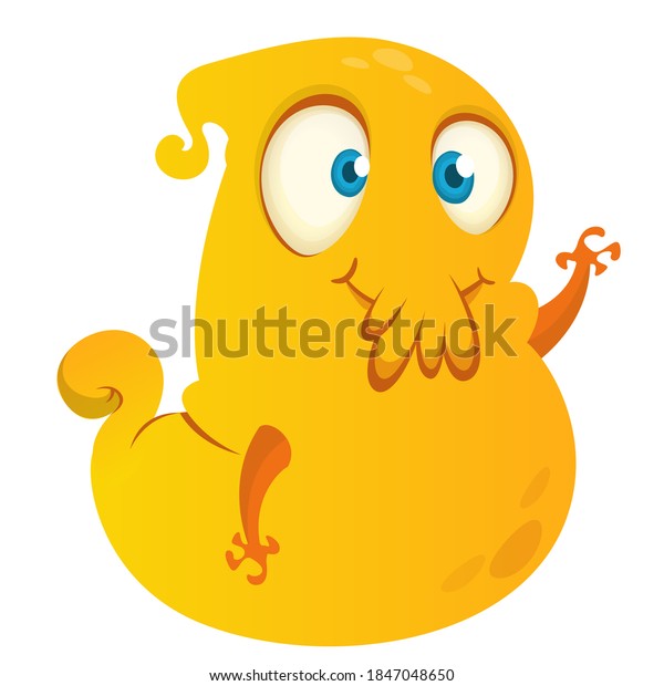 Funny Cartoon Flying Monster Design Monster Stock Vector (Royalty Free ...
