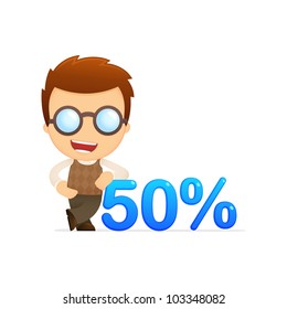 Funny Cartoon Genius Various Poses Use Stock Vector (Royalty Free ...