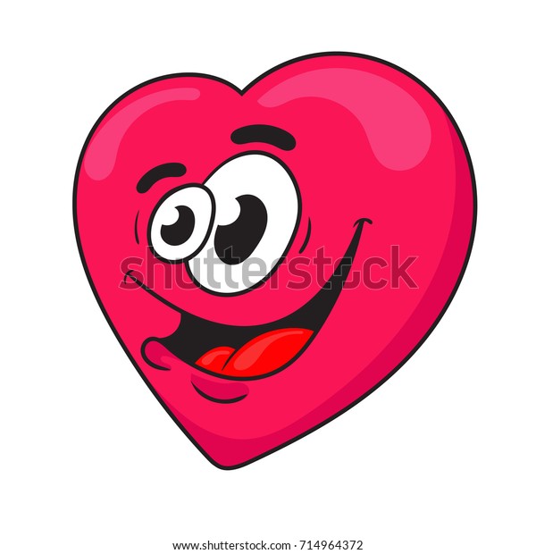 Funny Cartoon Heart Design Character Vector: เวกเตอร์สต็อก (ปลอดค่า ...