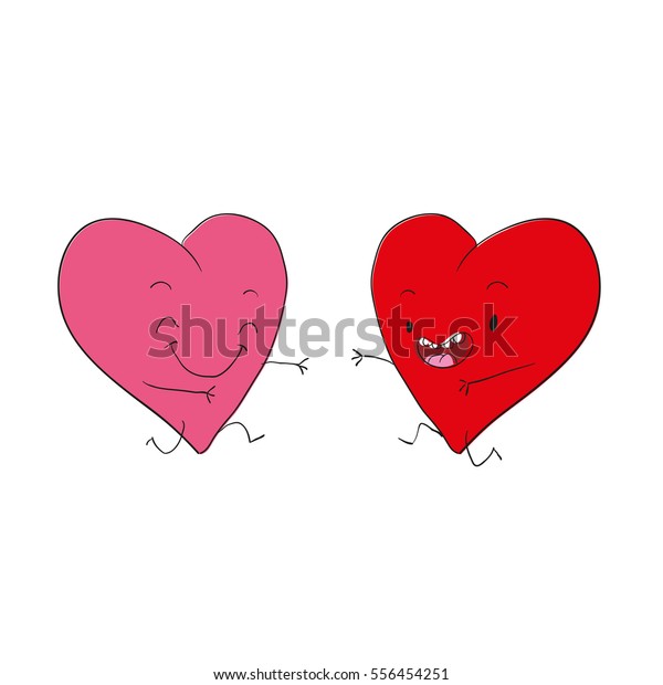 Funny Cartoon Hearts Vector Illustration Stock Vector (Royalty Free ...