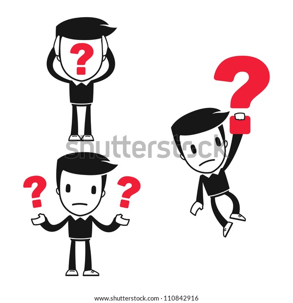 Funny Cartoon Helper Man Various Poses Stock Vector (Royalty Free ...