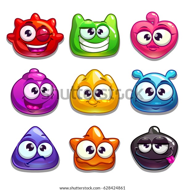 Vektor Stok Karakter kartun jelly lucu, diisolasi dengan (Tanpa Royalti ...