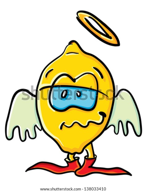 Funny Cartoon Lemon On White Background Stock Vector (Royalty Free ...