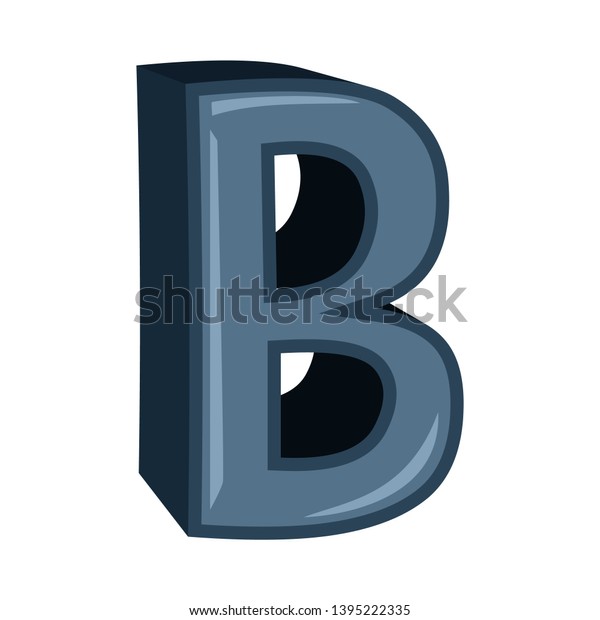 Funny Cartoon Letter B Isolated On Stock Vector (Royalty Free ...