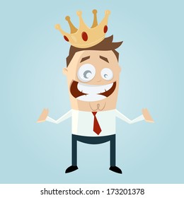 Funny Cartoon Man Crown Stock Vector (Royalty Free) 173201378 ...