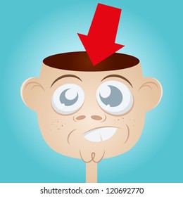 Funny Cartoon Man Empty Head Stock Vector (Royalty Free) 120692770 ...